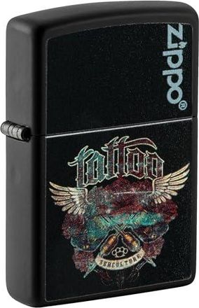 Zippo Sturmfeuerzeug - Tattoo Subculture, Black Matte, Color Image - Nachf&uuml;llbar - Wiederverwendbar - Windfestes Design - Geschenkbox - Made in USA