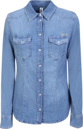 Liu Jo Femme, Blouses et Chemises, Bleu, Taille: 36 FR Chemise en jean
