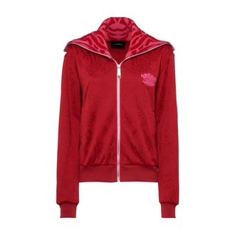 John Richmond Sweatshirt mit durchgehendem Rei&szlig;verschluss und Ton-in-Ton-Motiv - - Sweatshirts & Hoodies - Damen - Rot - S