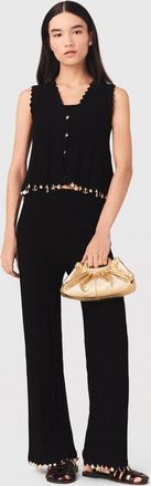 Maje Strickjacke Mit Goldschmuck - Maje