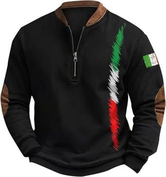 Generic Pull avec Demi-Fermeture &Eacute;clair pour lAutomne et lhiver Sweat-Shirt Imprim&eacute; Italie Fashion Homme Pull Top T-Shirts &agrave; Manches Longues