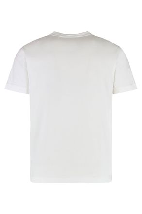 Stone Island Mens Crew-Neck Cotton T-Shirt White T-Shirts And Polos