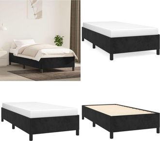 vidaXL Bettgestell Schwarz 90x200 cm Samt - Samtsofa - Doppelbett - Boxspringbetten - Bettrahmen Schwarz - Bettgestell 90x200 - Home & Living