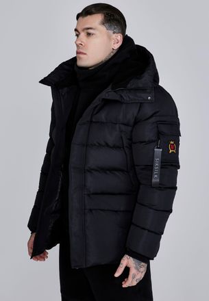 Siksilk Herren Schwarze Parka M