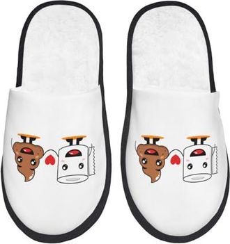 Generic Confortable Pantoufles &agrave; Hiver Caca mignon et papier toilette Chaussures Antid&eacute;rapant Chaussons dint&eacute;rieur pour Maison Homme Ext&eacute;rieur L