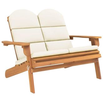 vidaXL Vidaxl - Adirondack-Gartenbank mit Kissen 126 cm Massivholz Akazie