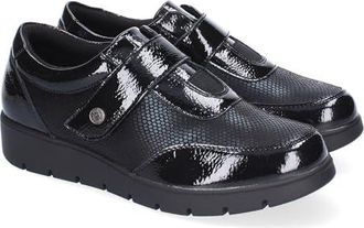 Shoes & Blues Chaussures d&eacute;contract&eacute;es pour femme, confortables et &eacute;l&eacute;gantes, design moderne, fermeture &agrave; fermeture auto-adh&eacute;rente r&eacute;glable et bout rond., Noir, 36 