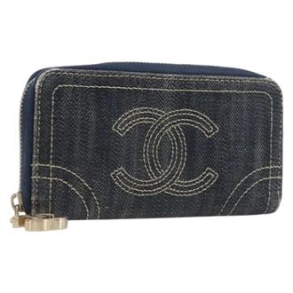 Chanel Porte-monnaie vintage doccasion - Femme - Pre-owned - Bleu - Taille: ONE Size