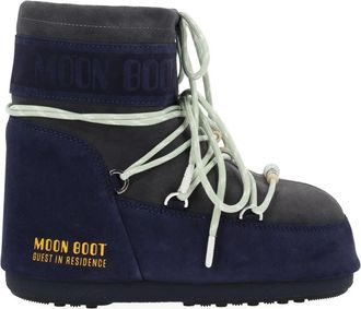 Moon Boot Femme, Chaussures, Bleu, Taille: 36 EU Icon Low Suede Beads