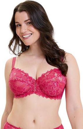 Sans Complexe Arum - Soutien-Gorge Emboitant en Dentelle avec Armatures - Classique - Uni - Femme - 115E - Rose Fluo