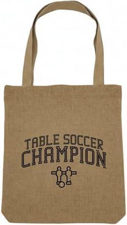 Fabulous Sac Shopping Tote Bag Aspect Lin - Table Soccer Champion Sport Football Bar Drinking - Sac de Courses Toile Epaisse 360g Beige Naturel Cabas Port&eacute; Epa