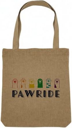 Fabulous Sac Shopping Tote Bag Aspect Lin - Pawride LGBTQ+ Gay Lesbien Chien Chat - Sac de Courses Toile Epaisse 360g Beige Naturel Cabas Port&eacute; Epaule Solide I