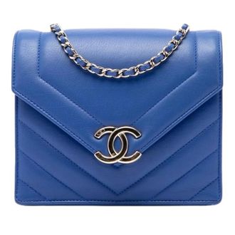 Chanel Pre-owned Gesteppte Kalbsleder Umh&auml;ngetasche - - Pre-owned - Damen - Blau - ONE SIZE