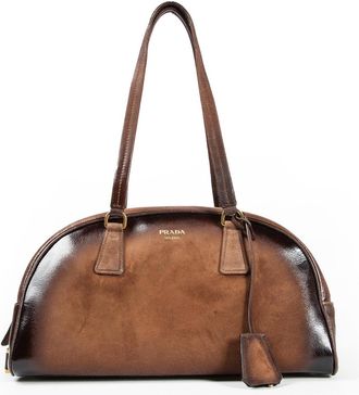 Prada Bowling Medium Suede Bag