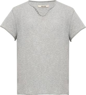 Zadig&Voltaire T-shirt &agrave; manches courtes Monastir - Homme - Tops - Gris - Taille: XL