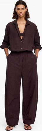 Arket Baumwollhose Mit Barrel Leg -Braun