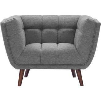 Rendez-Vous D&eacute;co Rendez-vous D&eacute;co - Fauteuil capitonn&eacute; en tissu gris - carmen