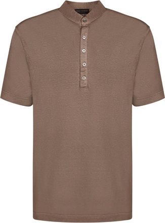 Dell'Oglio Homme, Tops, Brun, Taille: 2XL Polo en Lin