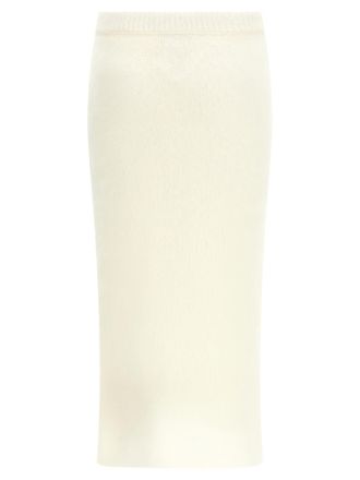 Alessandra Rich Womens White Other Fibres Midi Skirt