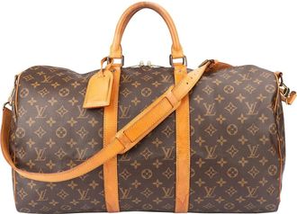 Louis Vuitton Crossbody Bags - Louis Vuitton Canvas Monogram Keepall 50 Bandoulie - Gr. unisize - in Braun - f&uuml;r Damen
