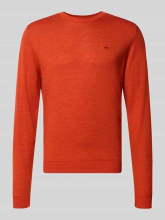 Fynch-Hatton Regular Fit Strickpullover aus Wolle mit Rundhalsausschnitt