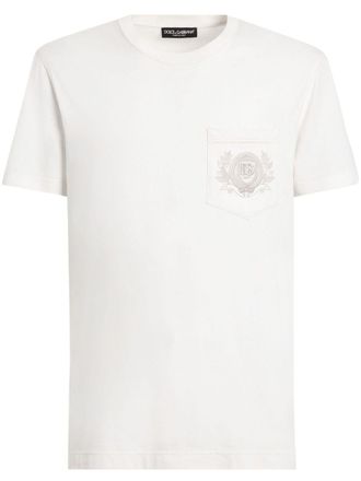 Dolce & Gabbana t-shirt à logo brodé - Blanc
