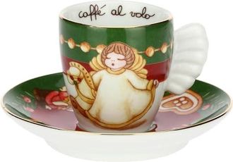 Thun Espressotasse aus Porzellan, Kollektion Weihnachtsüberraschungen, Sammlerstück, Geschenkidee zu Weihnachten, Tasse Ø 5,8 cm, H 6,2 cm, H 100 ml, Unter