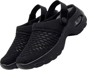 Minkissy Sandales pour Femmes L&eacute;g&egrave;res et Respirantes en Maille avec Semelle Amortissante Confort pour Marche Longue et Voyage Mod&egrave;le Noir