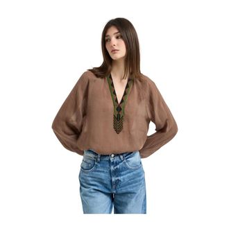 Bazar Deluxe Femme, Blouses et Chemises, Brun, Taille: 38 FR Blouses