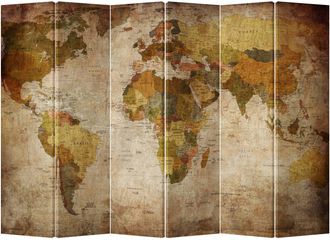 Oriëntique Paravent Raumteiler Spanische Wand L240xH180cm Beidseitig Trennwand Room Divider Raumtrenner Bedruckte Canvas Sichtschutz Leinwand Doppelseitig