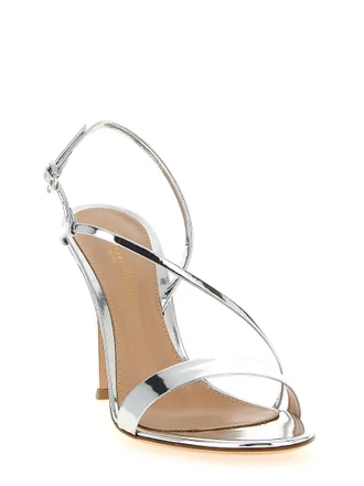 Gianvito Rossi Womens Manhattan Heels Silver Calfskin Leather