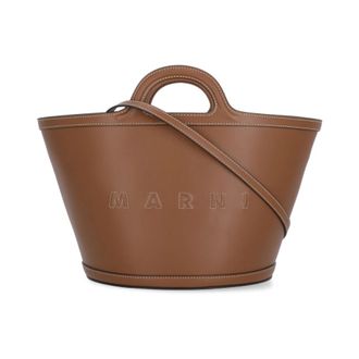 Marni Braune Leder-Tragetasche - - Bags - Damen - Braun - ONE SIZE