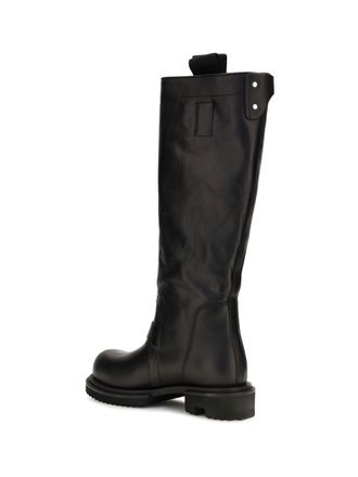 Rick Owens Womens Knee-High Leather Boots Gabe Black