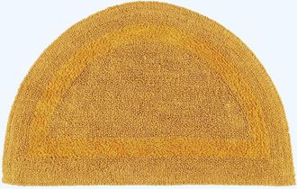 Homescapes Halbrunde Badematte senfgelb, Premium Badvorleger 50x80 cm, Badteppich Baumwolle mit Wende-Design