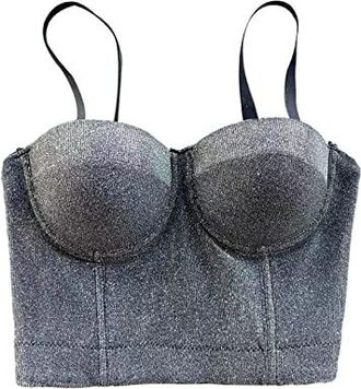 Generic Yoga Workout Design Sense Gilet corset ext&eacute;rieur transparent, argent&eacute;, XL