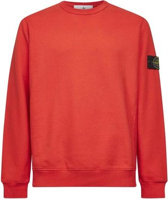 Stone Island Homme, Sweatshirts et sweats &agrave; capuche, Rouge, Taille: M Cotton Fleece Crew Neck SweaT-shirt