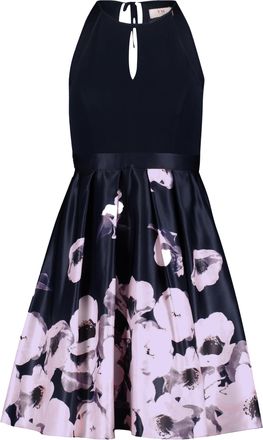 Vera Mont Damen Cocktailkleid mit Blumenprint Dark Blue/Ros&eacute;,44