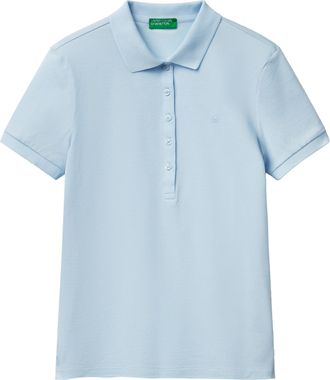 Benetton Poloshirt M/M 3TQJD300W, Blau, L Damen, blau, Large