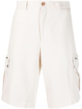 Brunello Cucinelli short en coton à poches cargo - Blanc