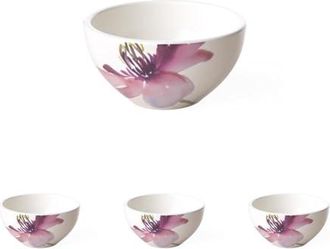 Villeroy & Boch Artesano Flower Art Sch&uuml;ssel, Schale mit farbenfrohem Blumen-Design aus Premium Porzellan, sp&uuml;lmaschinengeeignet, 14 cm (Packung mit 4)