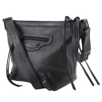 Balenciaga Pre-owned Neo Classic Hobo Sac Bandouli&egrave;re en Cuir de Veau - Femme - Pre-owned - Noir - Taille: ONE Size