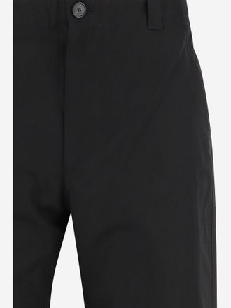 Gucci Mens Cotton Trousers With Web Detail Black