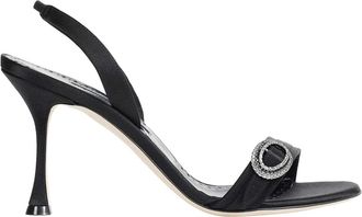 Manolo Blahnik Zutosan Satin Slingback Sandals