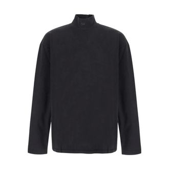 ERL Erl, Homme, Pulls, Noir, Taille: M Tee en maille &agrave; col montant et manches longues