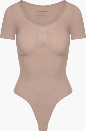 creamy fabrics Bodysuit Sculpting Shapewear T-Shirt mit String