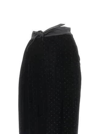 Emporio Armani Glitter-Embellished Velvet Trousers - Black