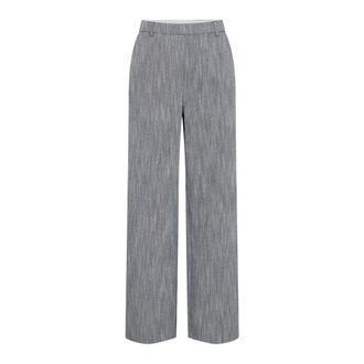 Part Two Femme, Pantalons, Gris, Taille: 44 FR Pantalon Large Structuré Marine