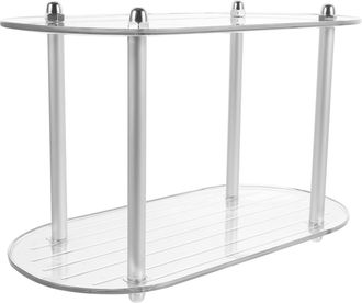 BESPORTBLE Transparentes Abnehmbares Desktop aufbewahrungsregal aus Pet und Edelstahl Multifunktionales Rahmenloses Kosmetik Dekorationsdisplay f&uuml;r Bad Schlafzim