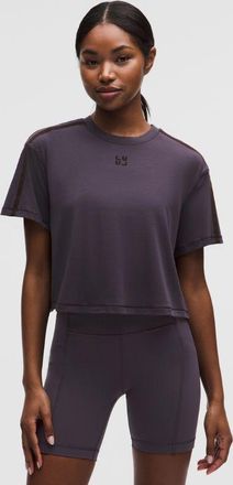 lululemon T-Shirt court dentra&icirc;nement en jersey Floqu&eacute; pour Femmes - Violet/Violet - Taille 10