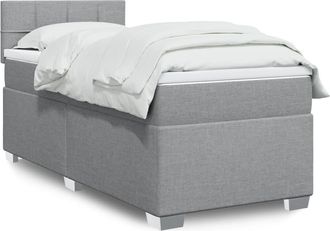 vidaXL Vidaxl - Giroletto A Molle Con Materasso Grigio Chiaro 90x200 Cm Tessuto